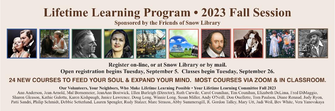 2023 Fall LTL Courses - Friends of Snow Library